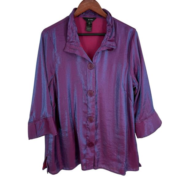 Ali Miles | Tops | Ali Miles Xl Metallic Iridescent Wearable Art To ...